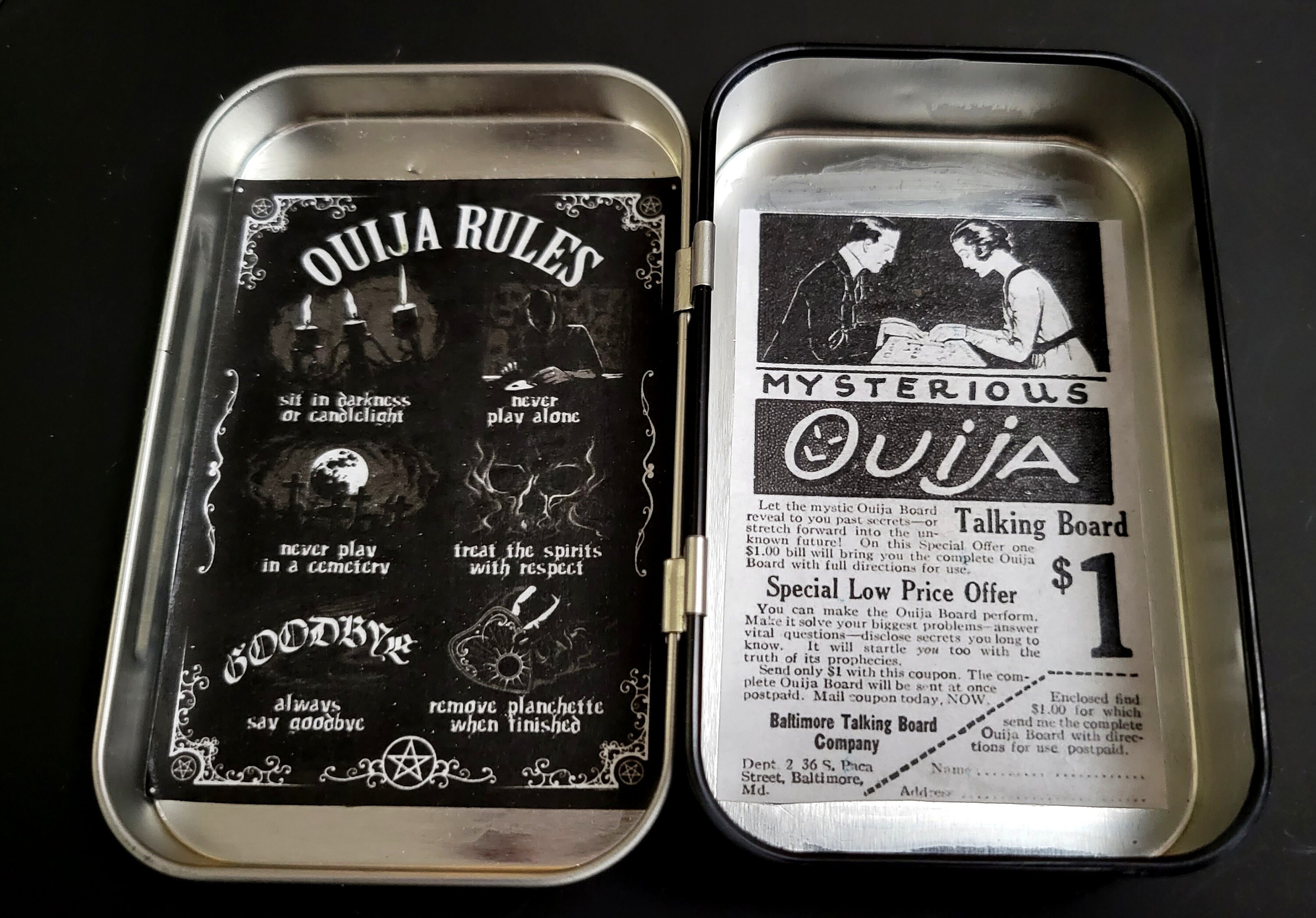 POCKET FORTUNE TELLER Kit in Ouija Altoid Tin: Universal Waite - Etsy