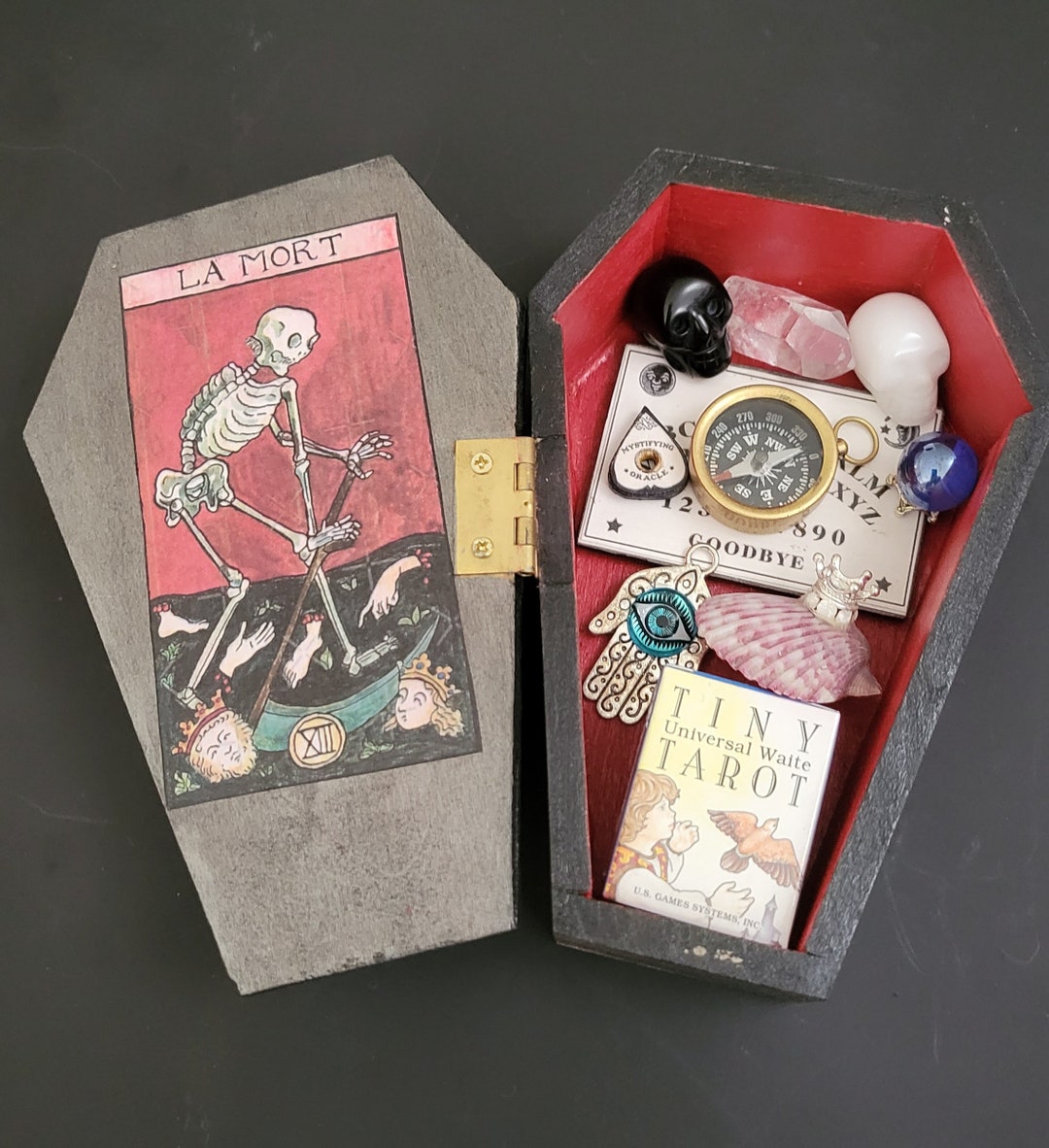 COFFIN FORTUNE TELLER Kit W/ Universal Waite Tiny Tarot White - Etsy