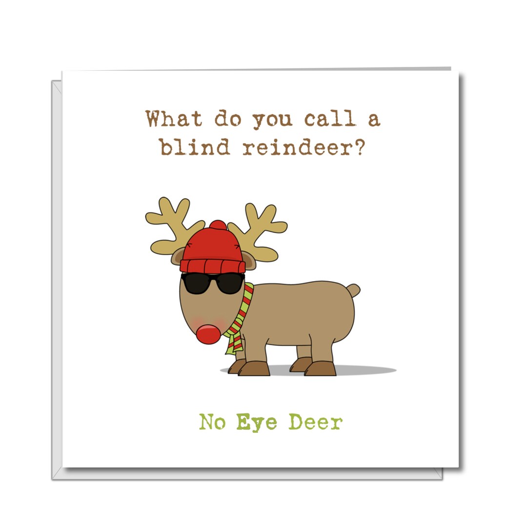 Funny Reindeer Joke Christmas Card for Kids - Etsy