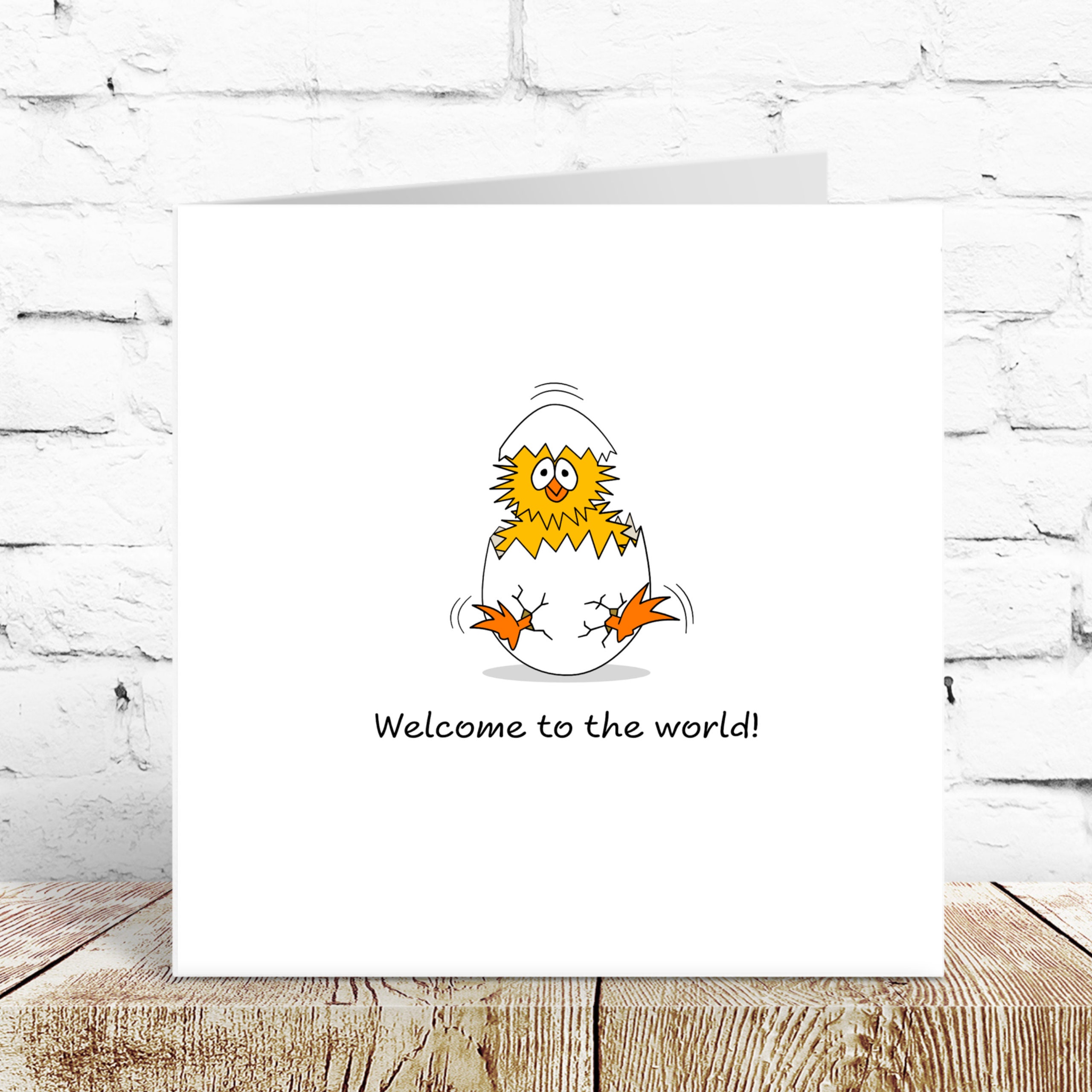 New Baby Card - Cute Chick Design to Celebrate Birth of Son Daughter ...