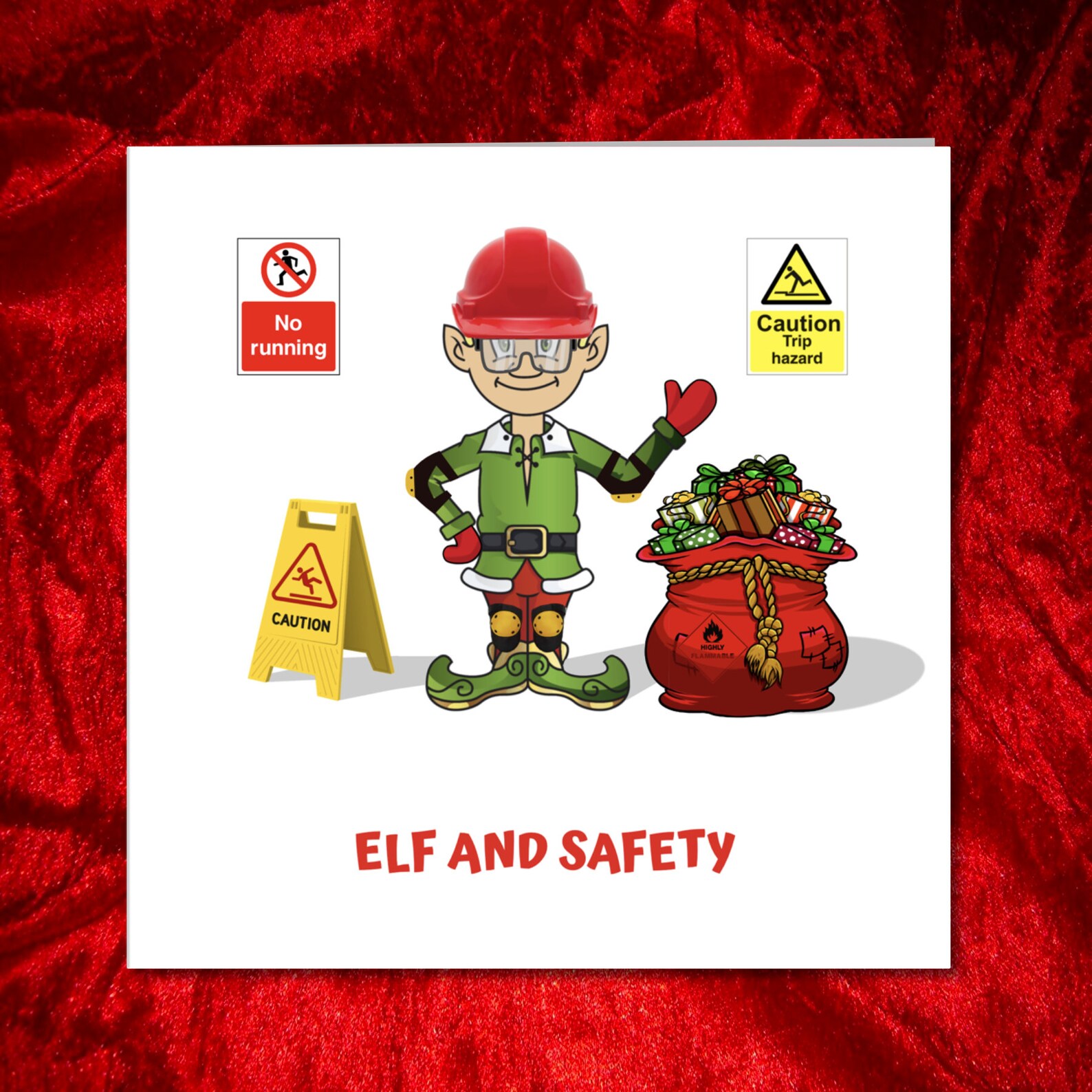 Funny Christmas Card Amusing Elf and Safety Christmas Card | Etsy UK