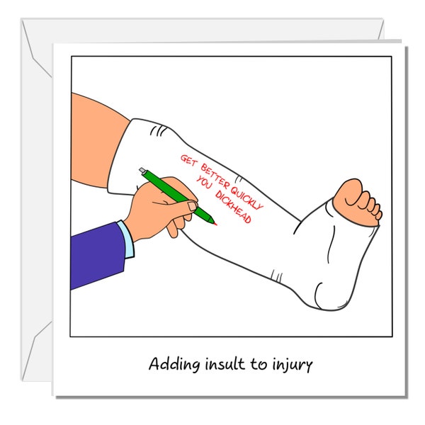 Get Well Soon Leg Card - Etsy