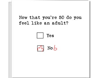 Cheeky Happy 50th Birthday Card - Etsy UK