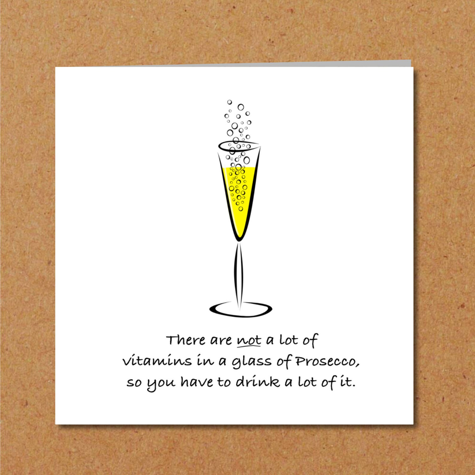 Prosecco Champagne card. Birthday card. Friendship card. | Etsy