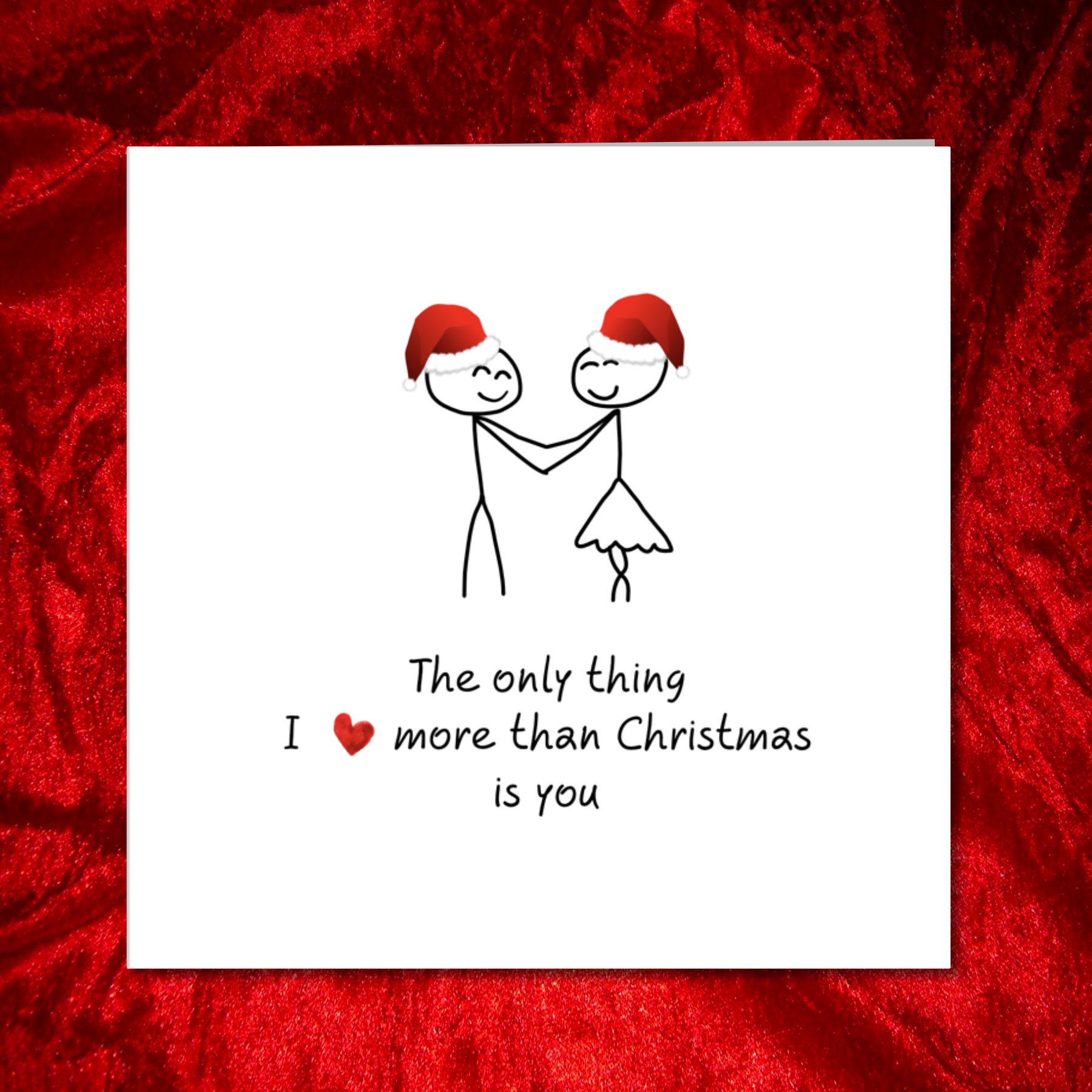 Romantic Christmas Card Love Christmas Girlfriend Etsy