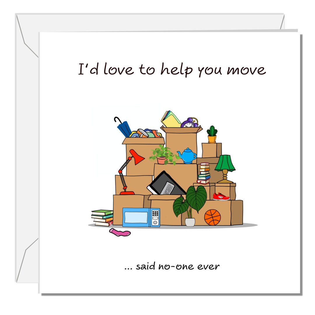Funny Moving Home Congratulations Card Buy New House Flat Apartment ...