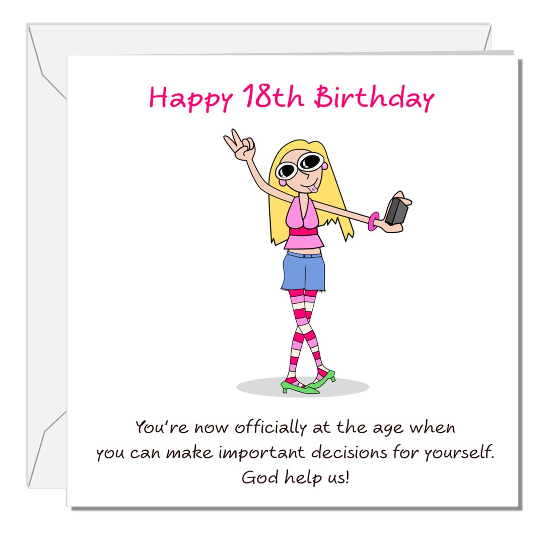 Funny 18th Birthday Card for Female Daughter Sister Granddaughter ...