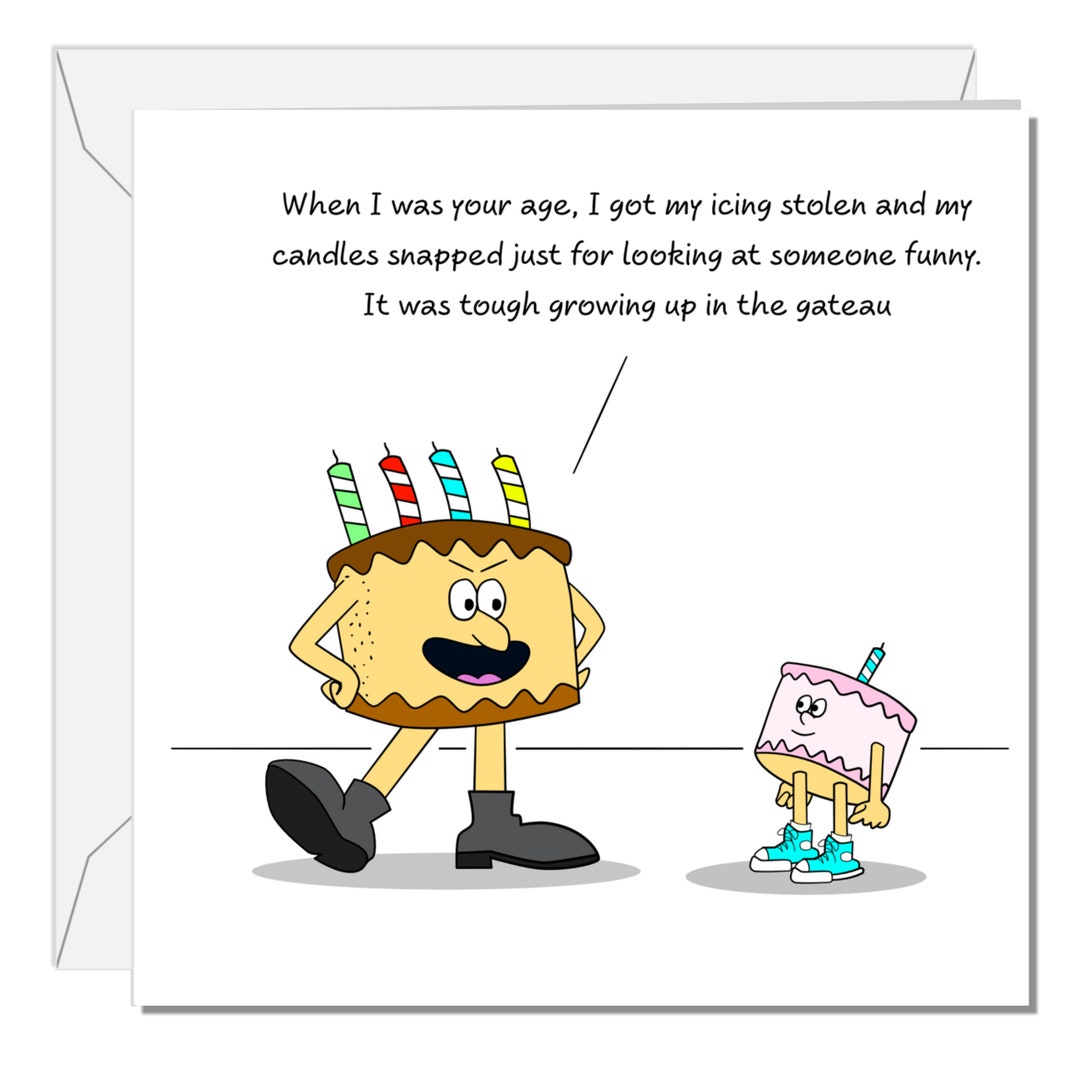 Funny Birthday Card With Cake & Candles Dad Mum Dad Son Daughter Family ...