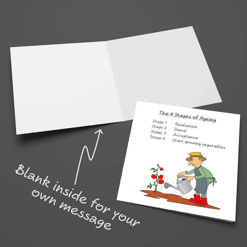 Funny Gardening Birthday Card: Ageing Vegetables for Dad, Grandpa ...