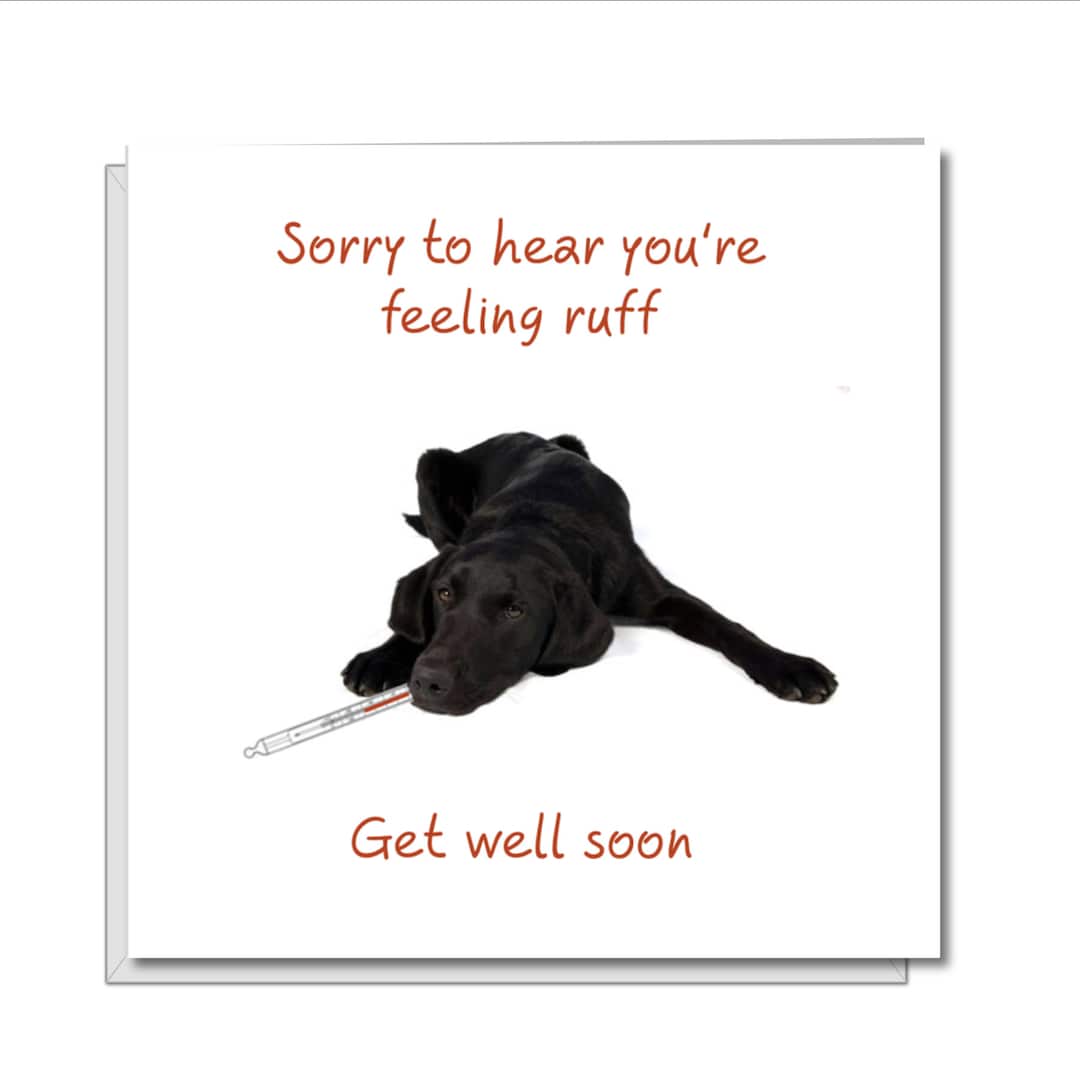 Get Well Soon Card, Feel Better Soon, Speedy Recovery, Sick as a Dog ...