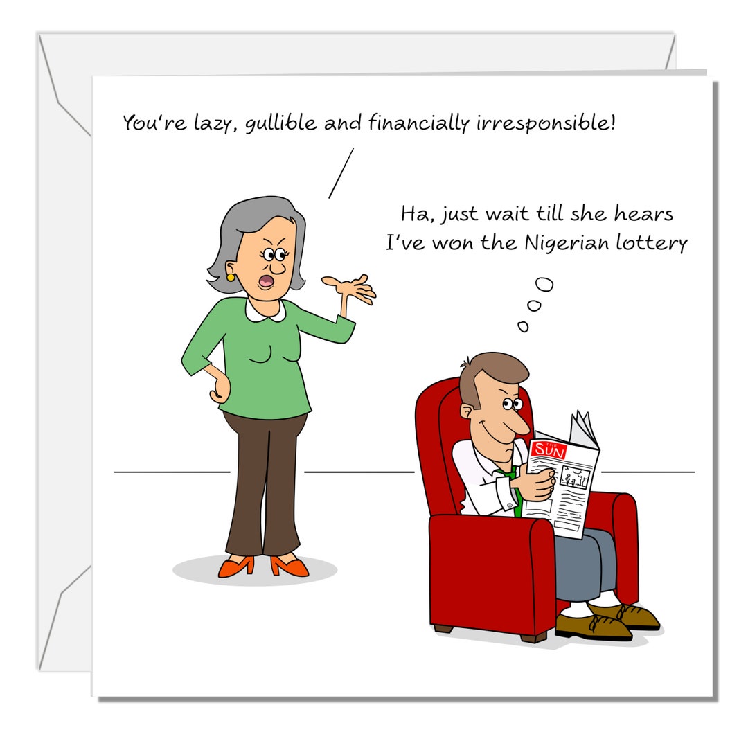 Funny Birthday Card for Wife Husband Dad Mum Aunt Female Male Lazy ...