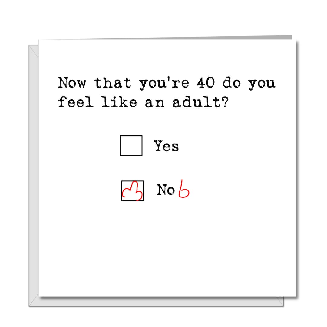 Funny 40th Birthday Card - Congratulations 40 Happy Birthday - Amusing ...