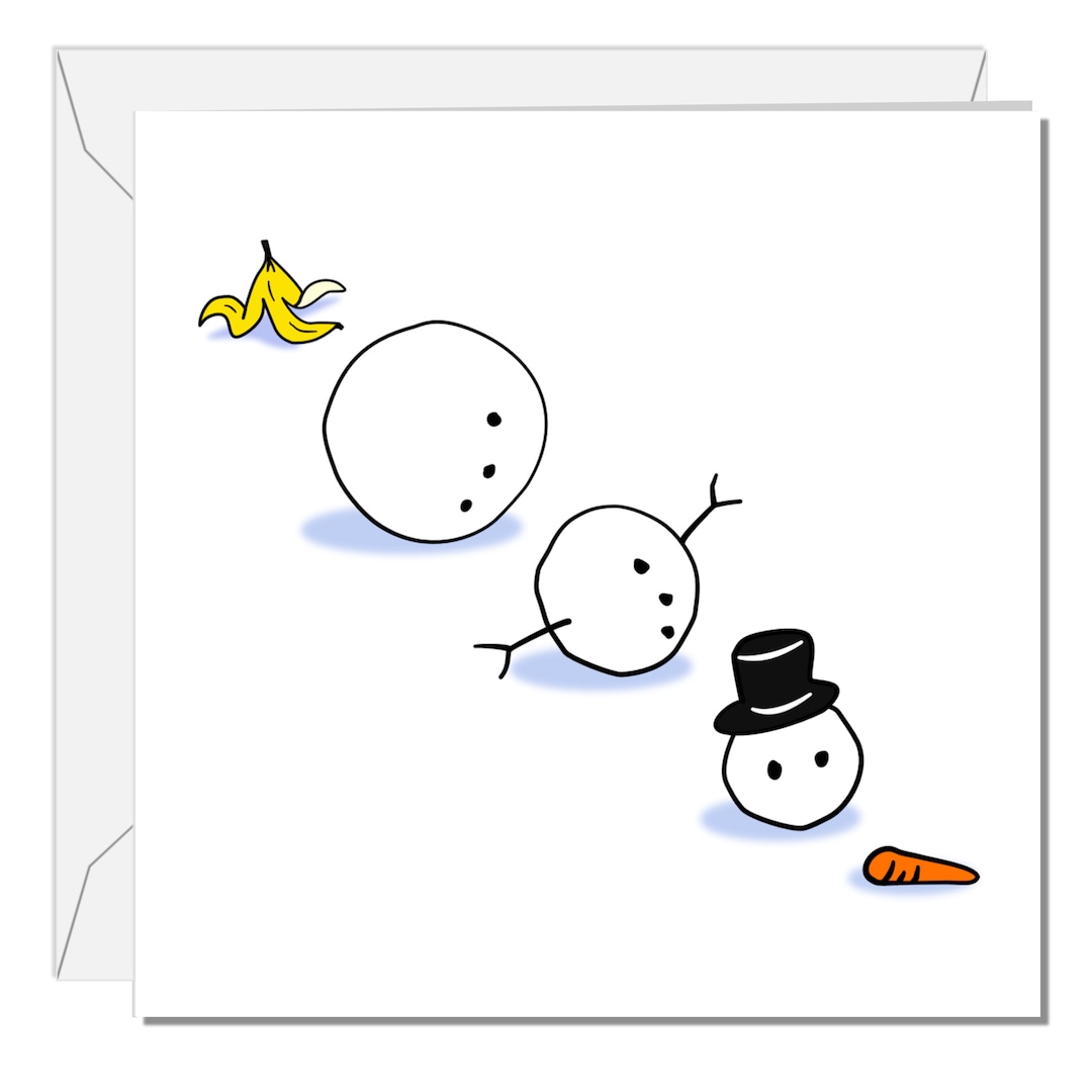 Funny Snowman Christmas Card Humorous Cute Joke Cartoon for Family ...