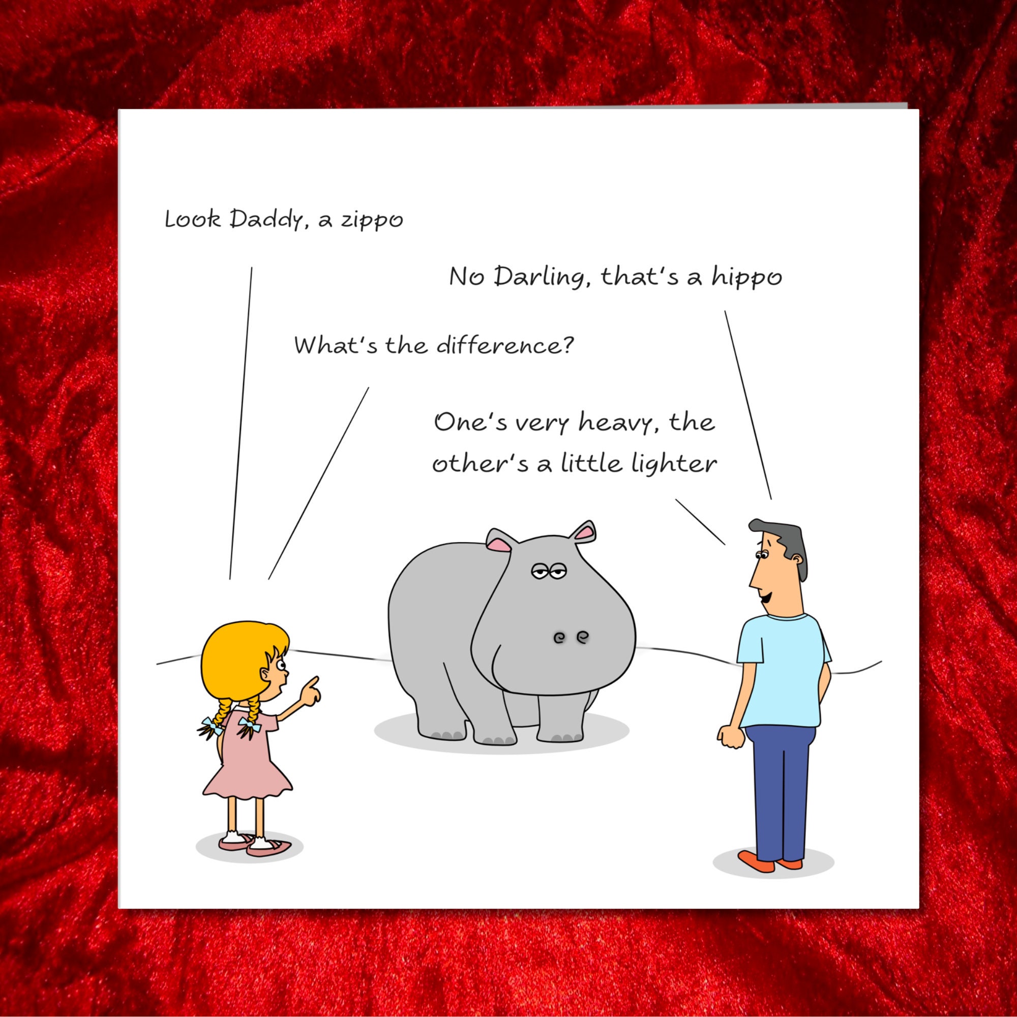 Funny Birthday Card Hippo Joke Ideal for Dad/father - Etsy