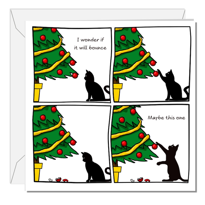 To Cat Christmas Card - Etsy UK