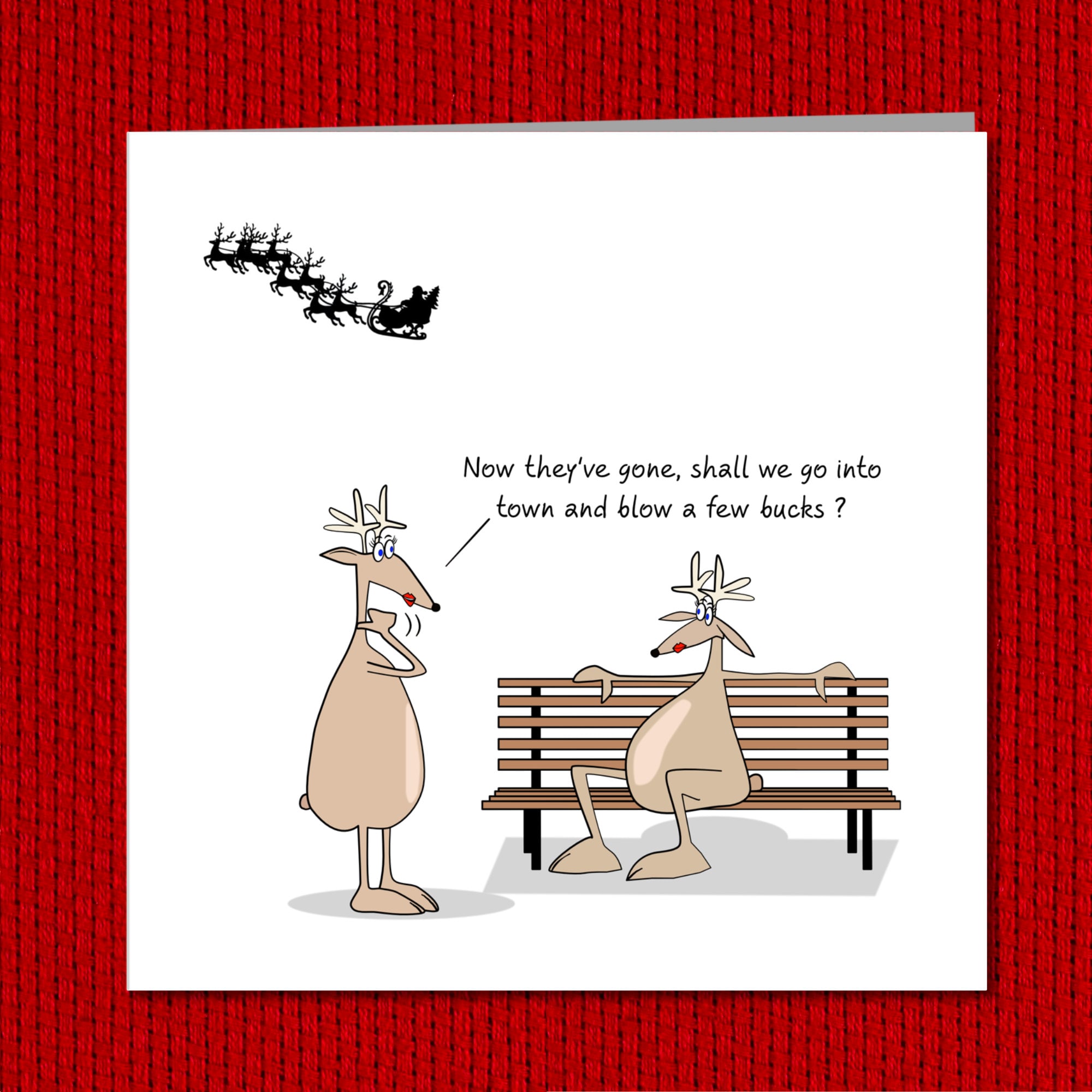Funny Rude Christmas Card for Friends and Family Reindeer - Etsy UK