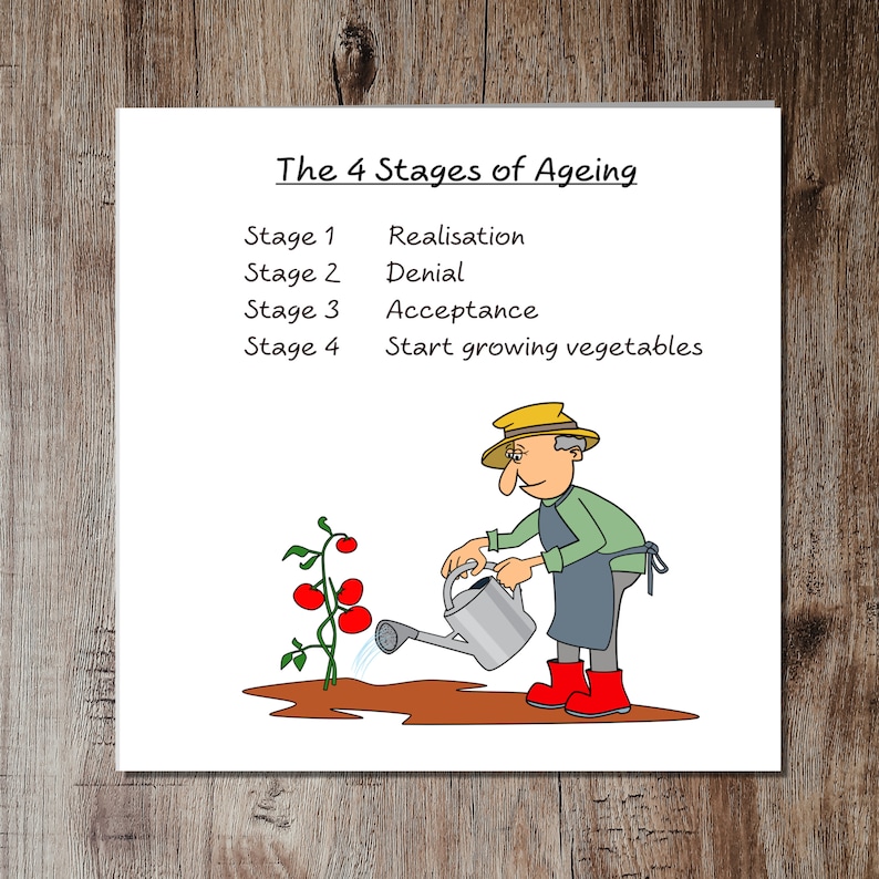 Funny Gardening Birthday Card: Ageing Vegetables for Dad, Grandpa ...