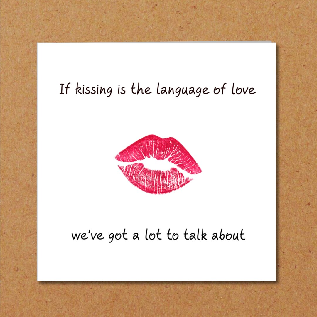 Romantic Valentines Day or Love Card Kissing Love - Etsy