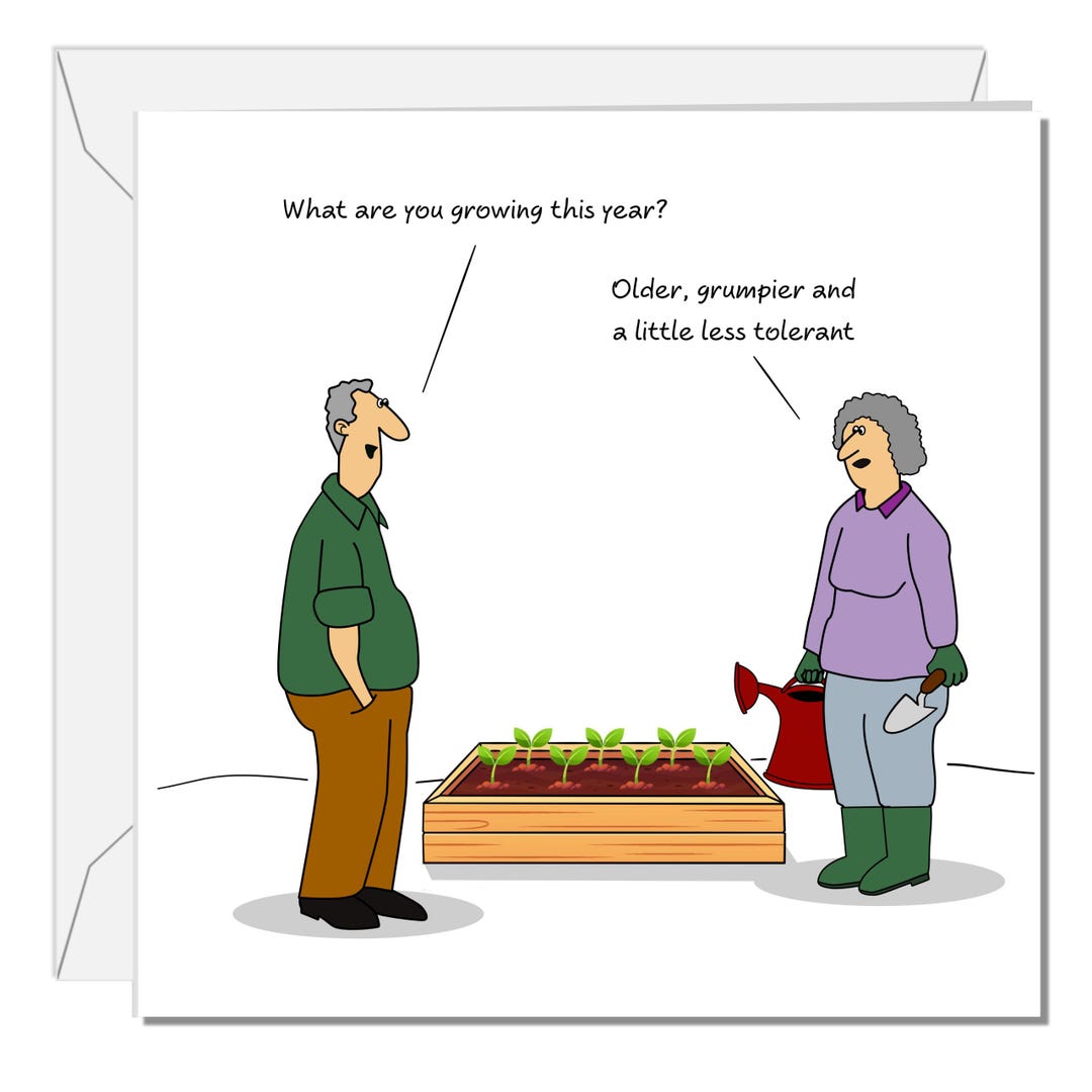 Funny Gardening Birthday Card: Grumpy Gardener Humor - Etsy UK