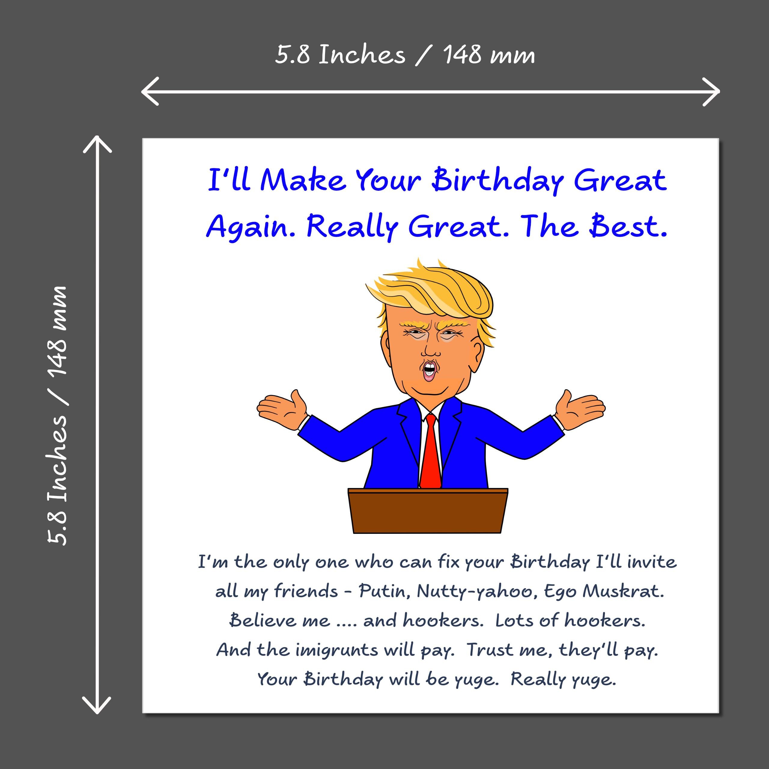 Funny Donald Trump Birthday Card: MAGA US Election Cartoon - Etsy