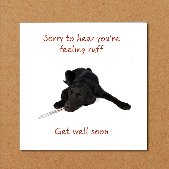 Get Well Soon Card Feel Better Soon Speedy Recovery Sick as | Etsy