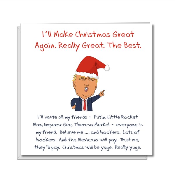 Trump Christmas Card - Etsy