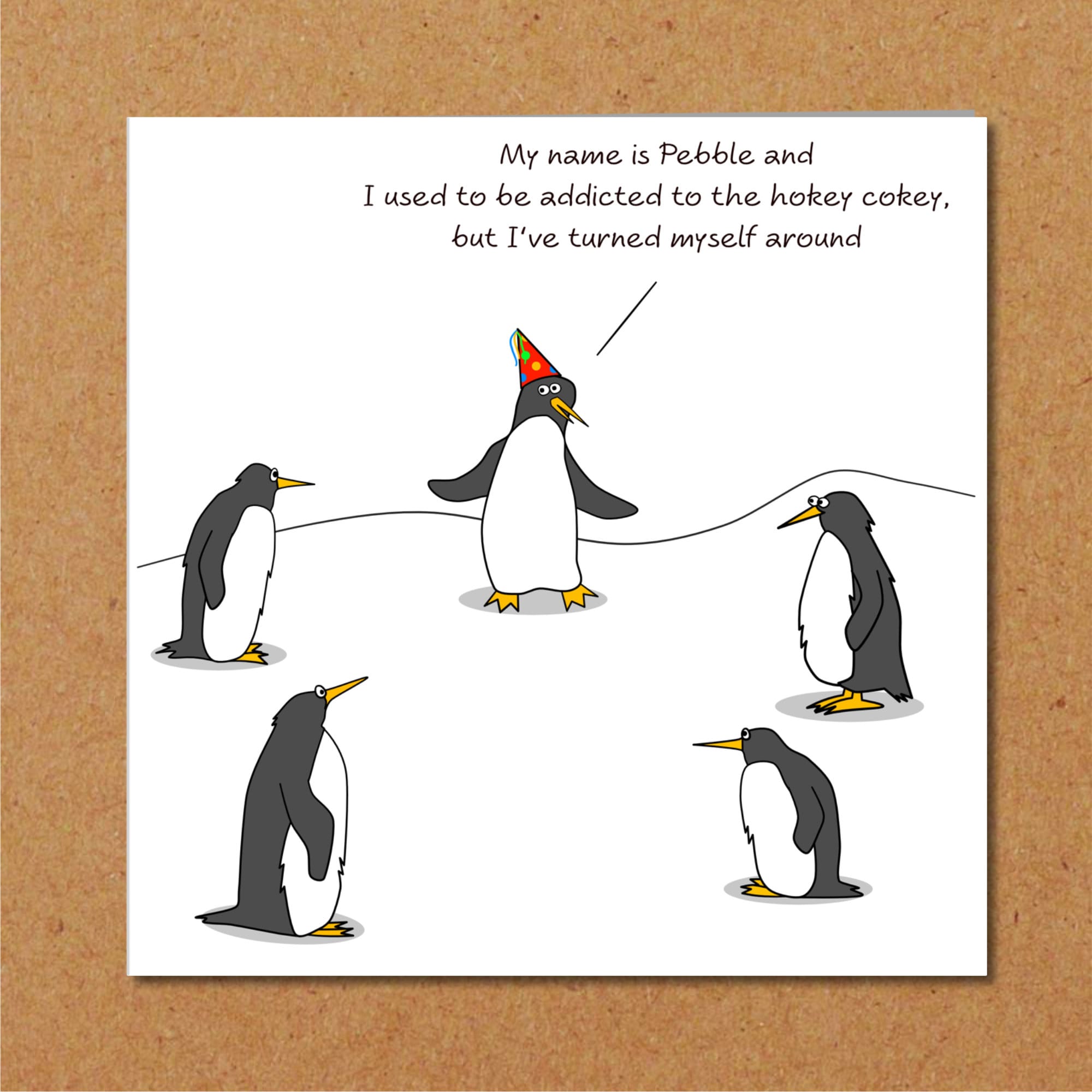Funny Birthday Card With Penguins for Mum Wife Dad Friend - Etsy