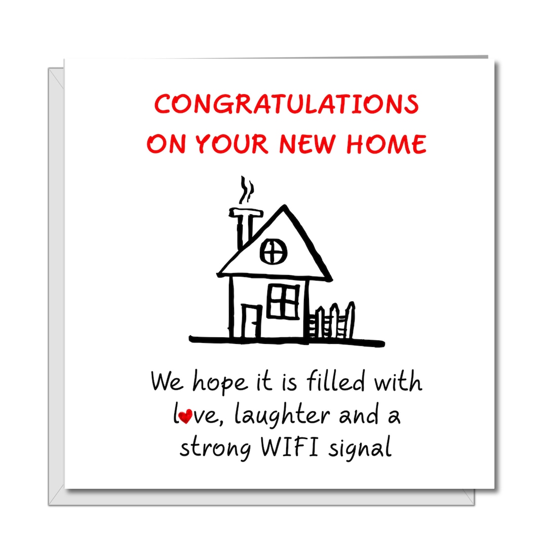 NEW HOME Congratulations Card - Buy House Housewarming - Friends Family ...