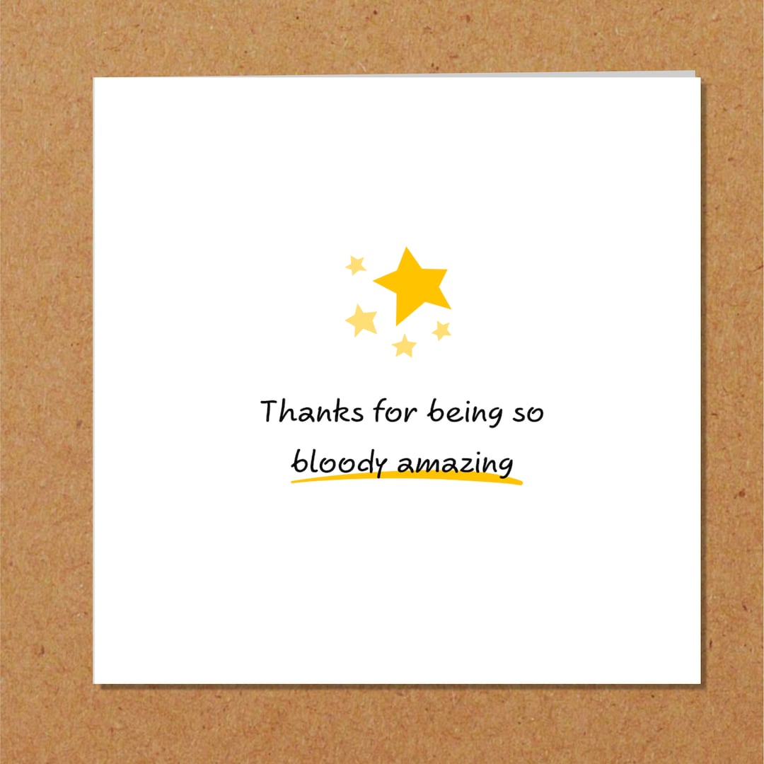 Thank You Card Thank You for Being so Amazing Card for - Etsy
