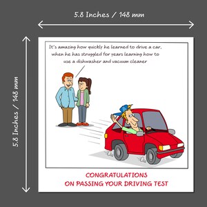 Driving Test Card Congratulations Card Funny Son Brother Passing Drive ...