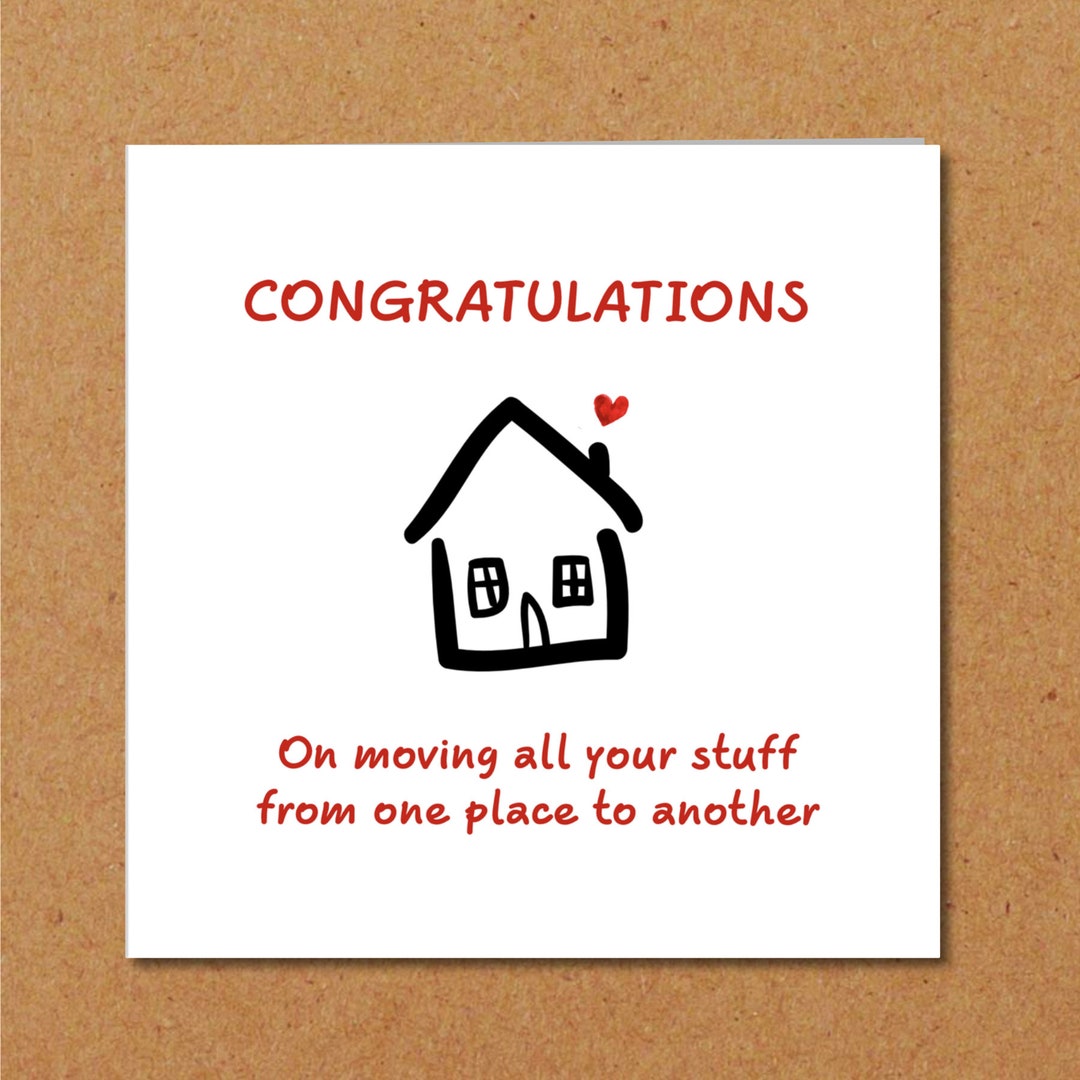 NEW HOME Congratulations Card Moving House Flat Apartment - Etsy UK