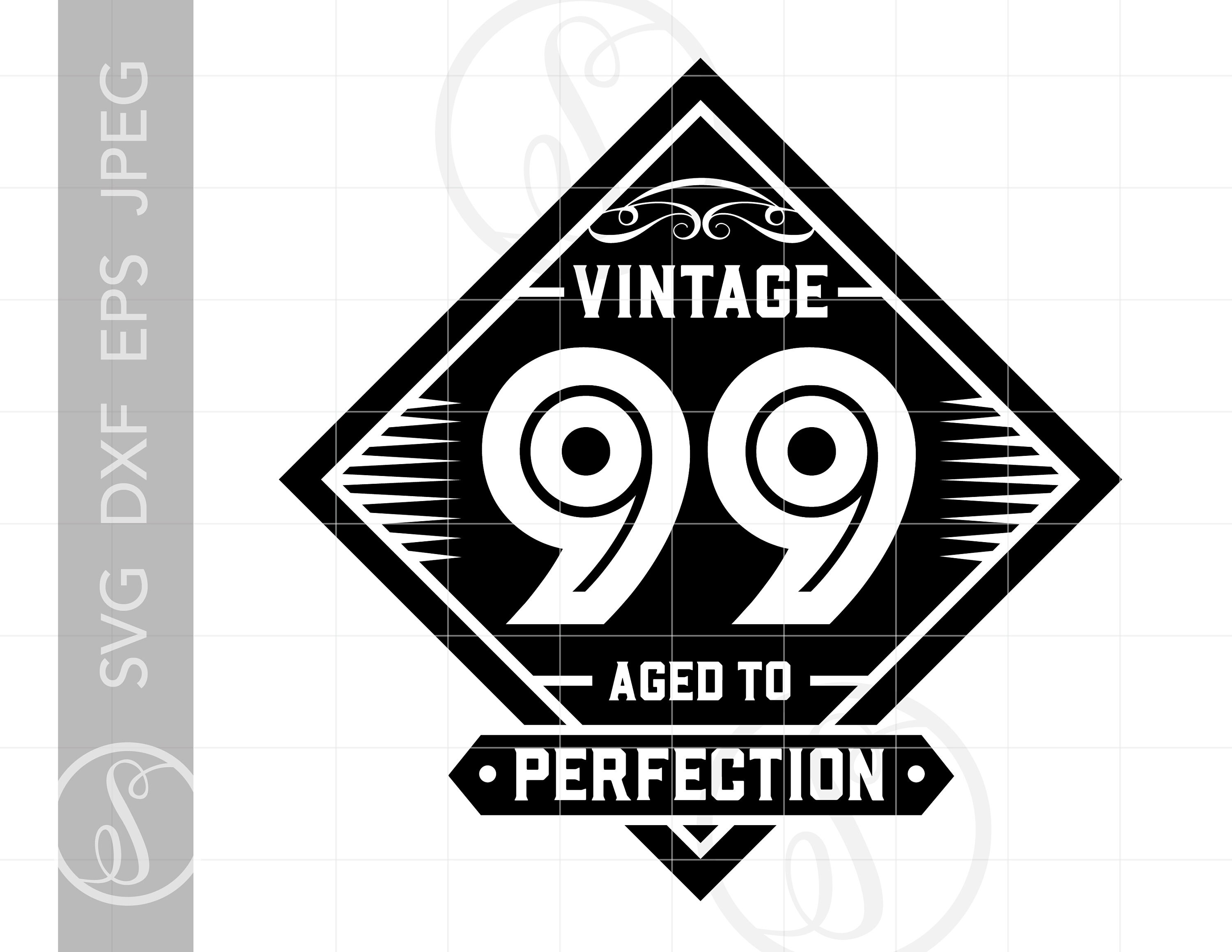 99 SVG Clipart Vintage 99 Cut File Vintage 99 Aged to - Etsy