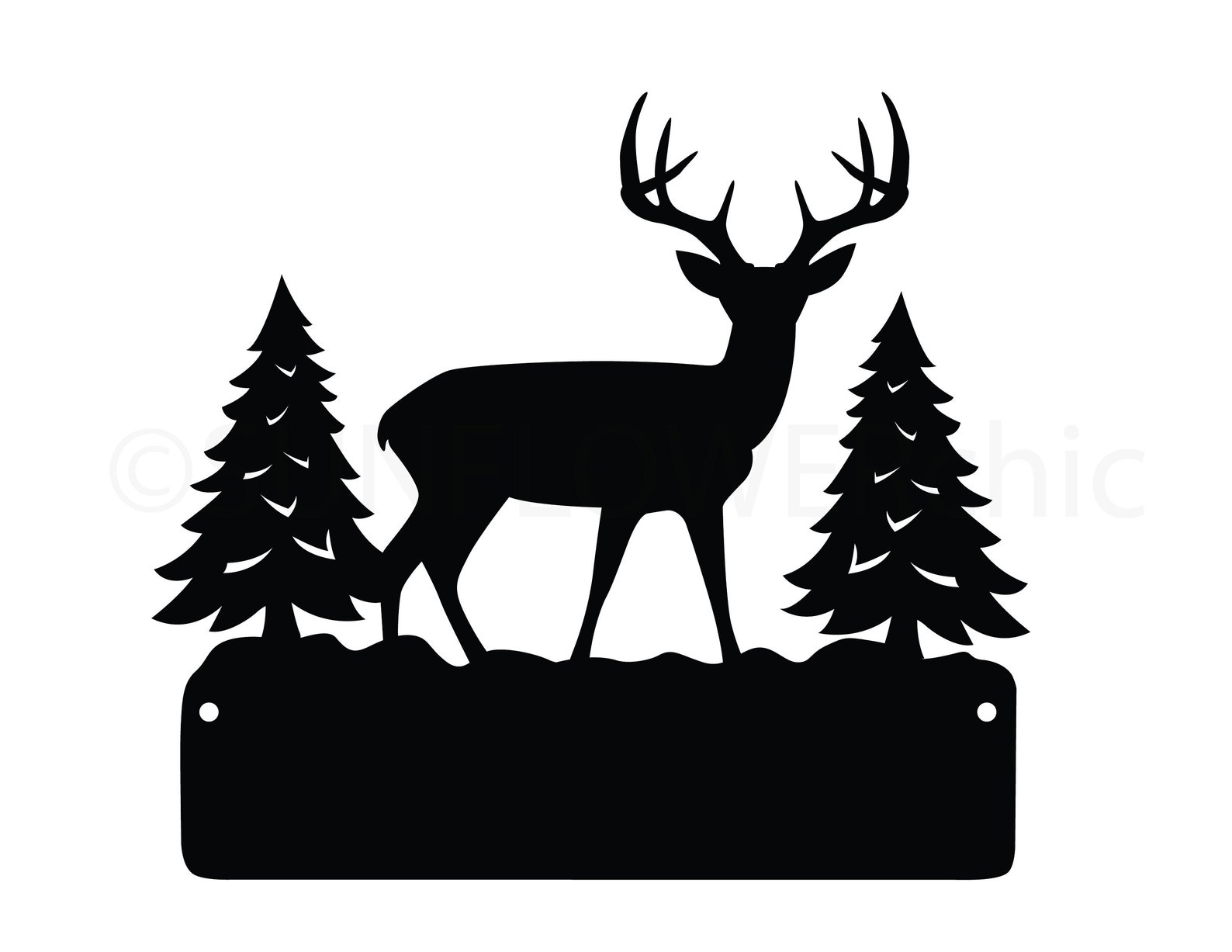 Deer Sign Template SVG Cut File Deer Silhouette Download - Etsy