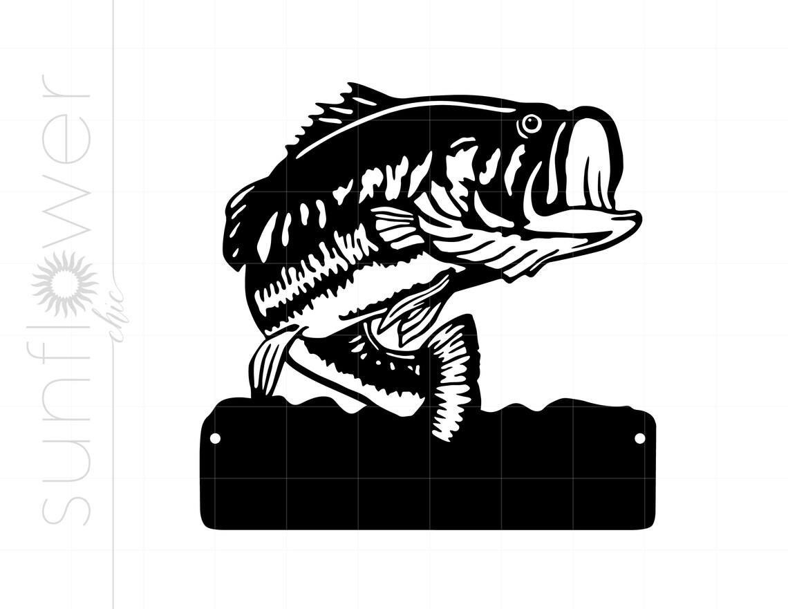 Fish Sign Template SVG Cut File Fish Silhouette Download - Etsy