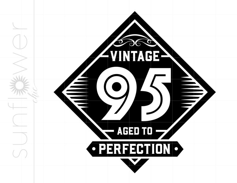 Vintage 95 SVG Clipart Vintage 95 Cut File Vintage 95 Aged - Etsy