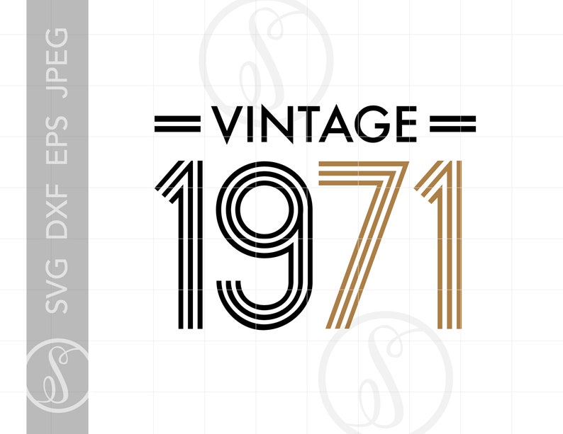 1971 Birthday SVG Vintage 1971 SVG Clipart Vintage 1971 | Etsy