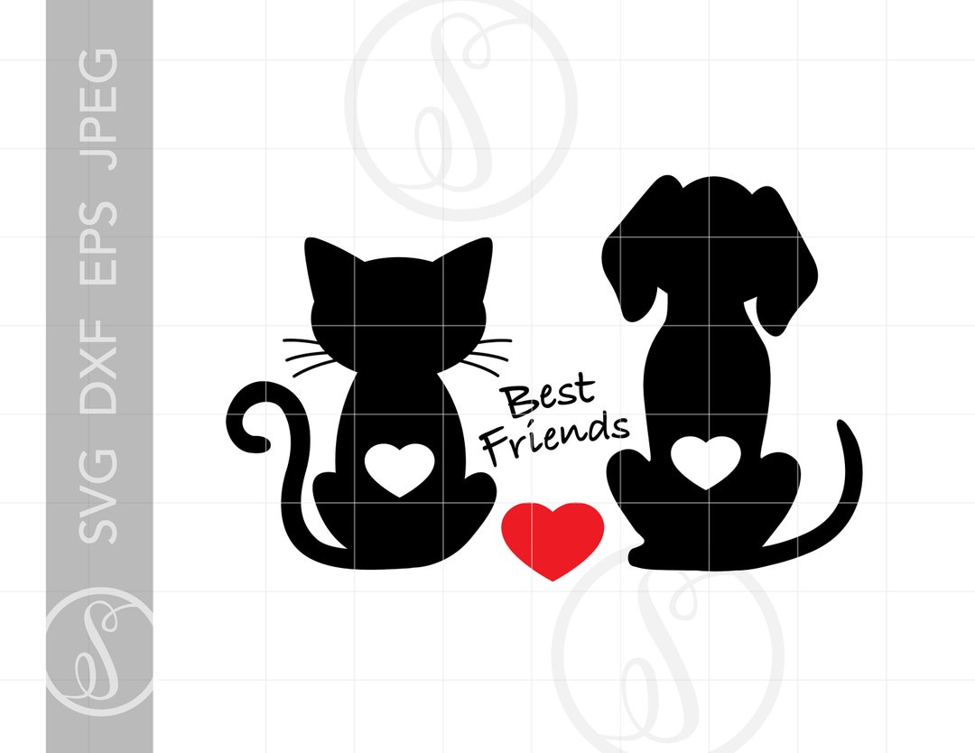 Best Friends Dog and Cat SVG Clipart | Best Friends Dog and Cat ...