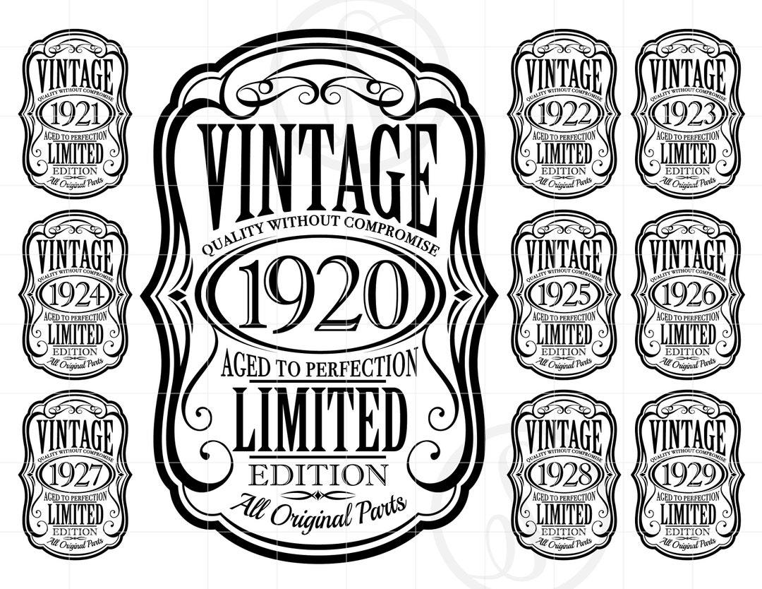1920's SVG | Vintage 1920-29 SVG Clipart | Aged to Perfection Cut File ...