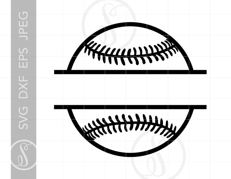 Baseball Split Frame SVG Baseball Monogram Clipart - Etsy