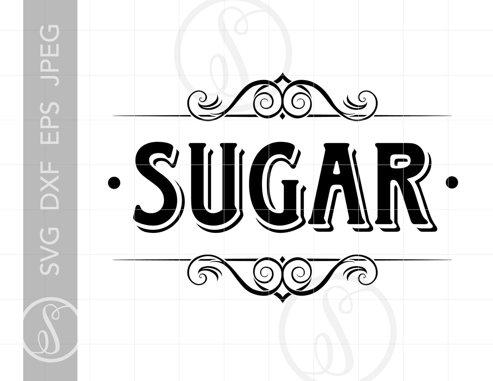 SUCRE classique SVG Art Design Sucre coupés fichiers SVG | Etsy