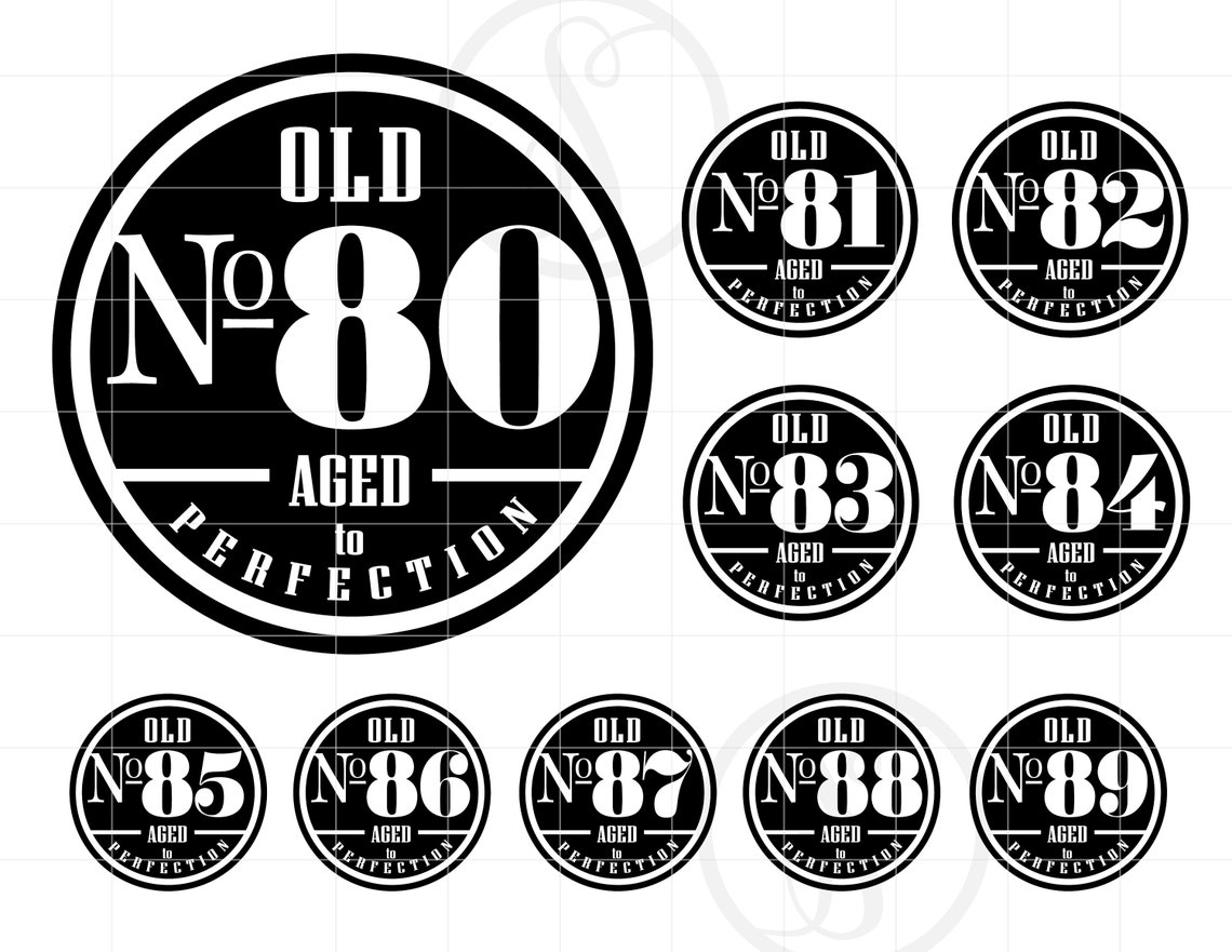 Old No 80-89 SVG 80-89 Birthday SVG Clipart Aged to | Etsy