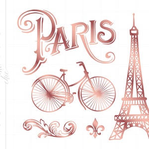 Paris Svg | Rose Gold PARIS Svg Cut File Clipart Downloads | Parisian ...