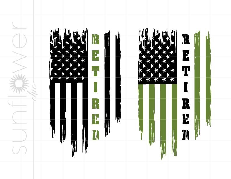 Retired Military Flag Svg Distressed American Flag Svg - Etsy