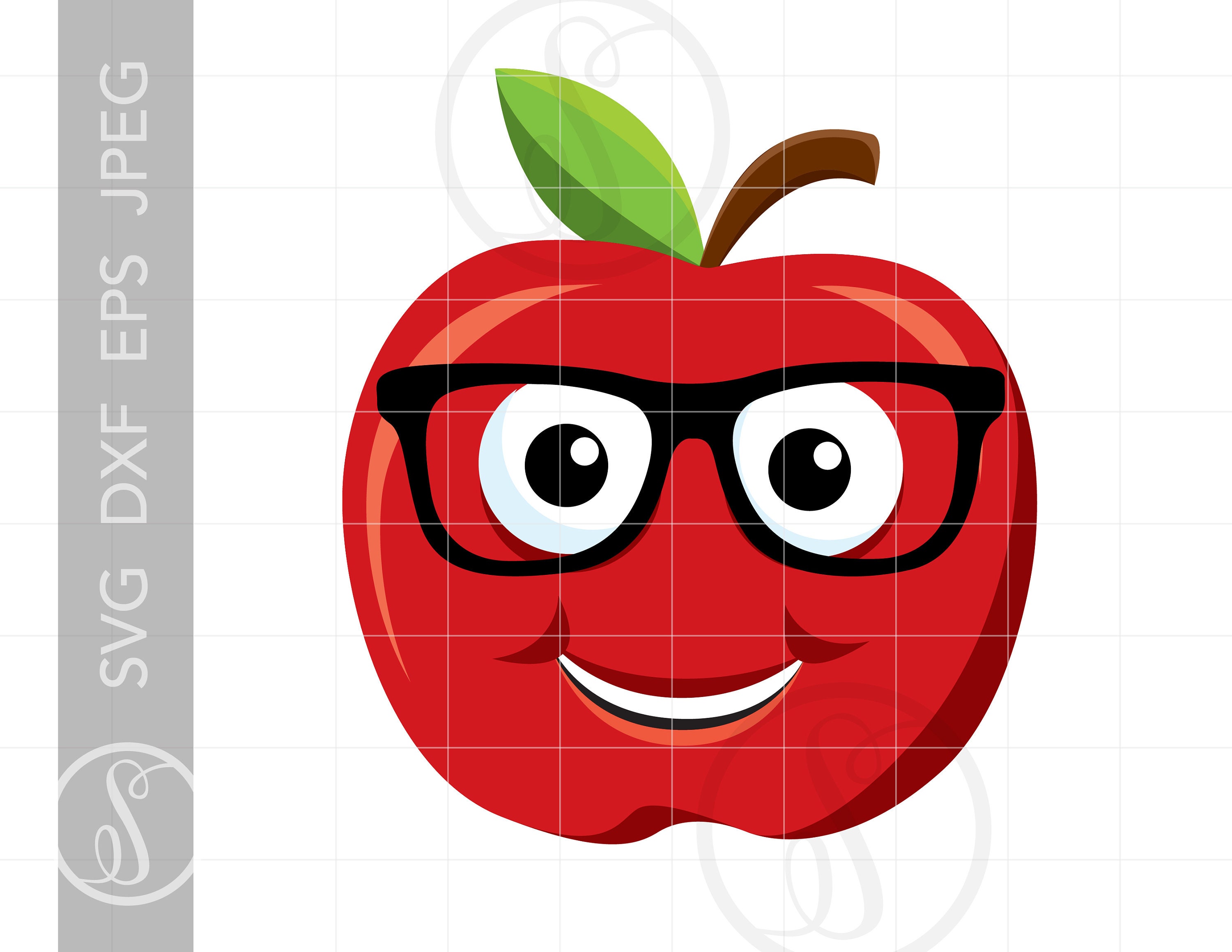 Apple Smile Face SVG Apple Smile Face Clipart Apple Smile | Etsy
