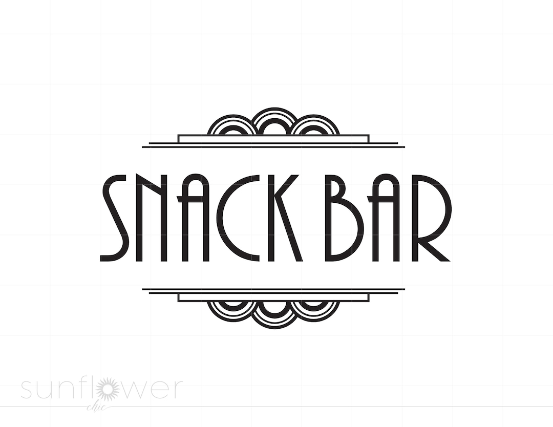 Snack Bar Sign Art Svg Cut Files, Art Deco Snack Bar Svg Png Cricut ...