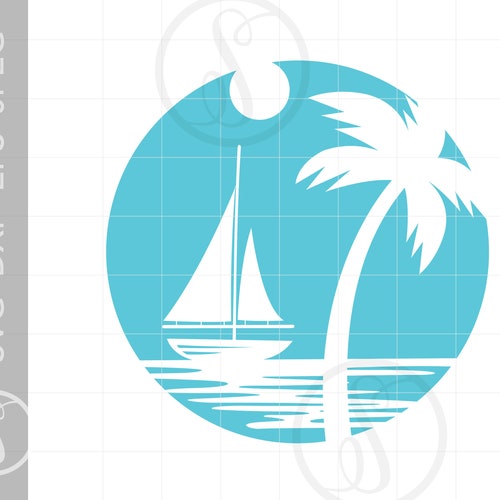 Sailboat SVG Sailboat Silhouette Download Cut File Monogram - Etsy