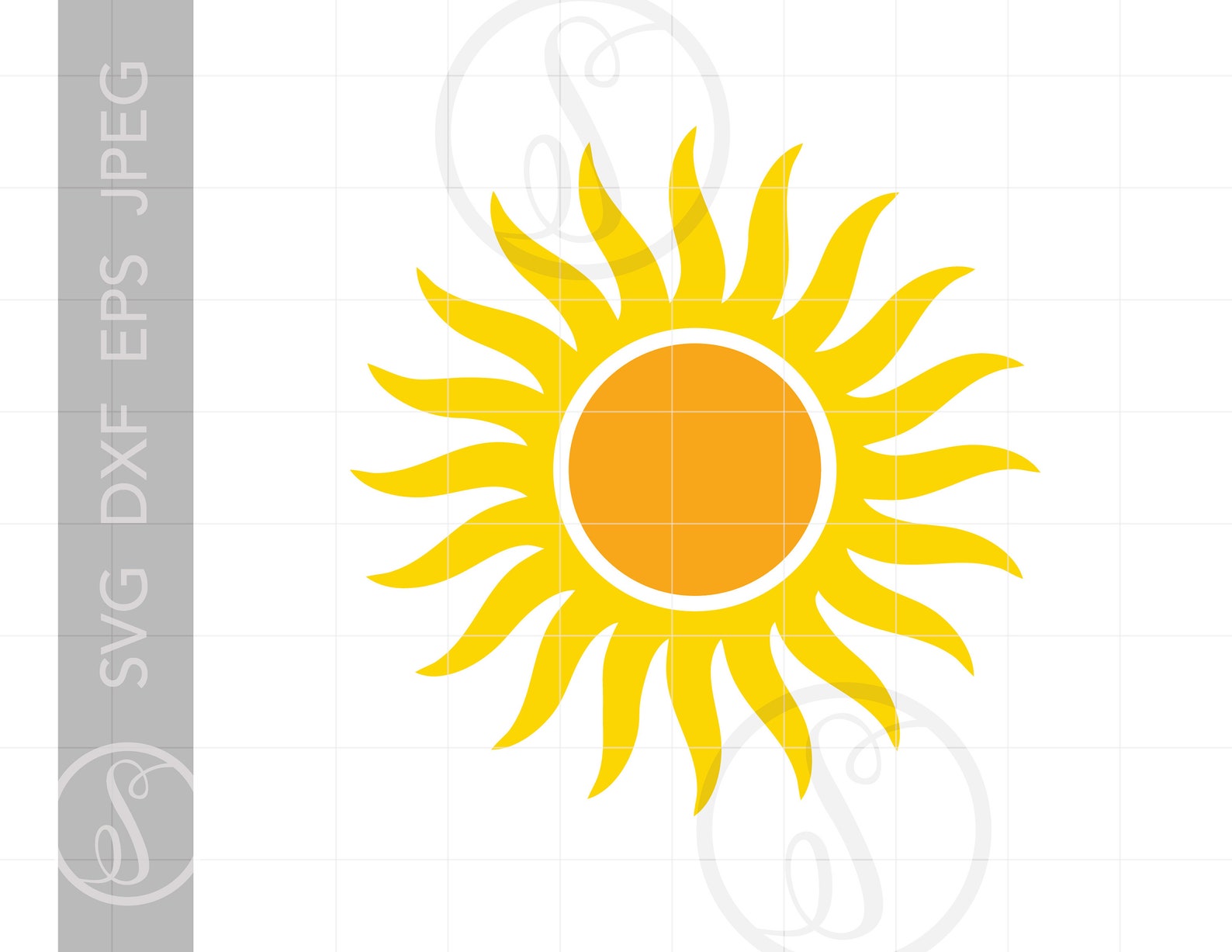 Sun SVG Clipart | Vector Sun Download | Sun Silhouette Cut File | Sun ...