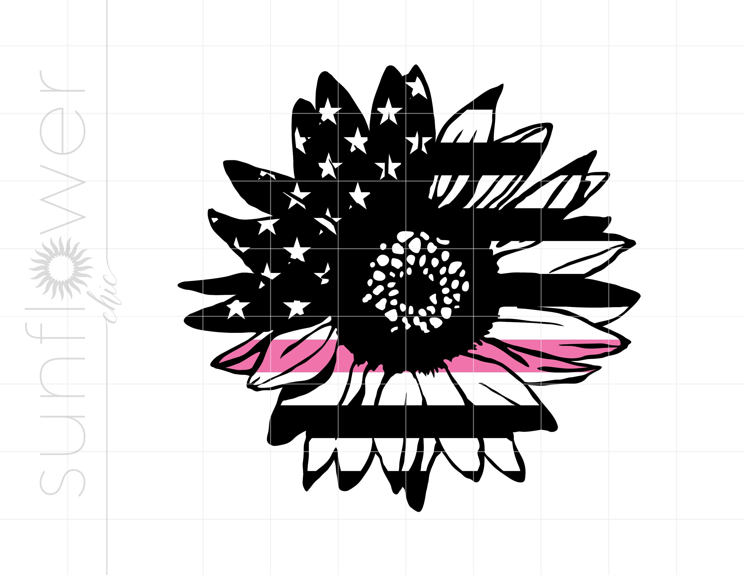 Sunflower Svg American Flag Sunflower Svg Cut Files Pink - Etsy