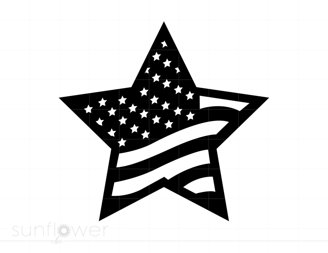 US Flag Star SVG Clipart, American Flag Star Svg Jpg Eps Pdf Png Dxf ...