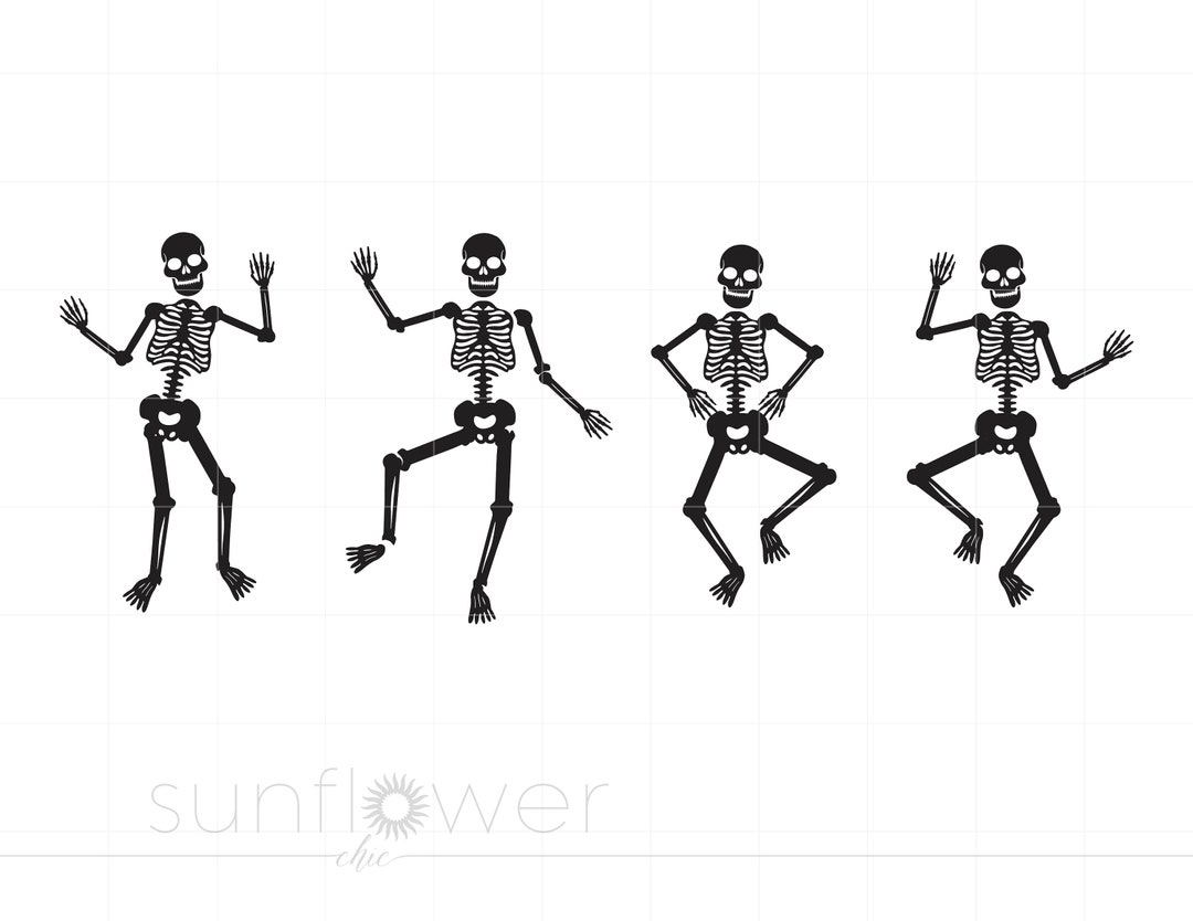 Halloween SVG, Dancing Skeletons Svg Clipart, Halloween Skeletons Cut ...